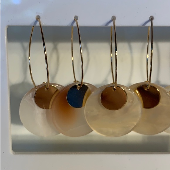 Jewelry | Assorted Hoop Earrings With Disc | Poshmark